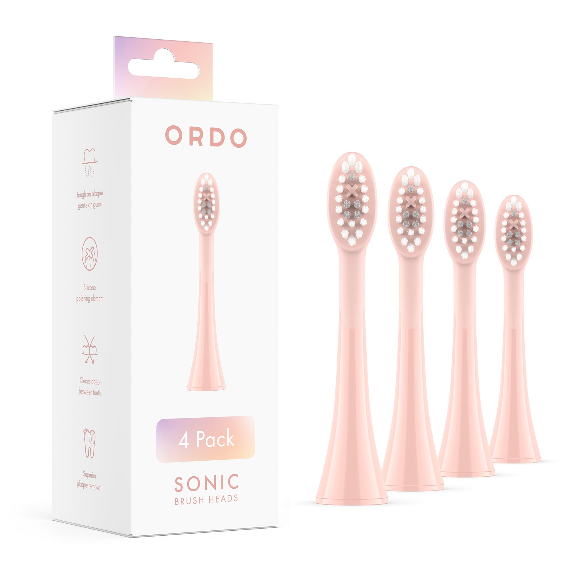 Petal Pink Sonic Replacement Brush Head Four Pack ORDO Ordo Global petal-pink-sonic-replacement-brush-head-four-pack-ordo-ordo-global
